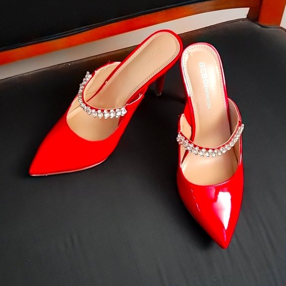 BCBGeneration | Shoes | Brand New Bcbg Red Rhinestone Heels In A Womens ...